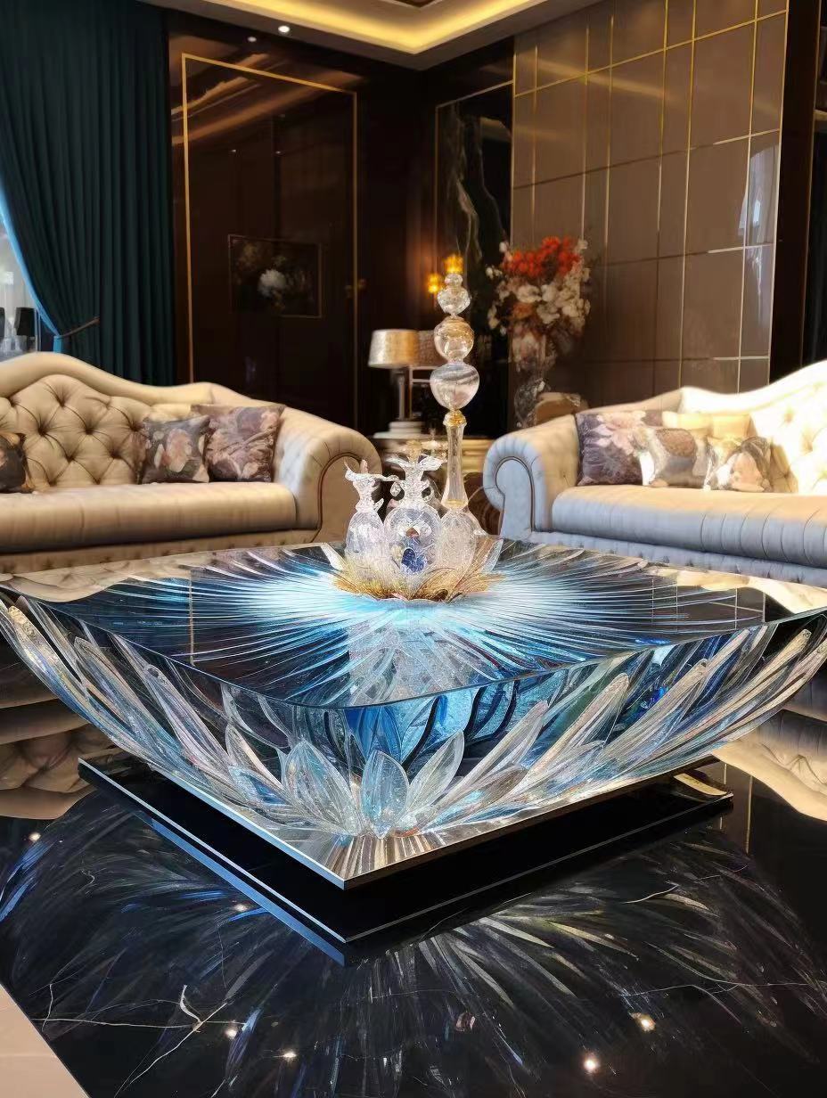 Crystal flower coffee table – Future came Furniture