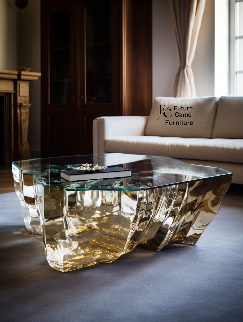 Golden crystal coffee table – Future came Furniture